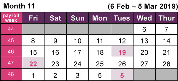 Dates & Calendars - Important Payroll Dates - Outsourced Payroll Services